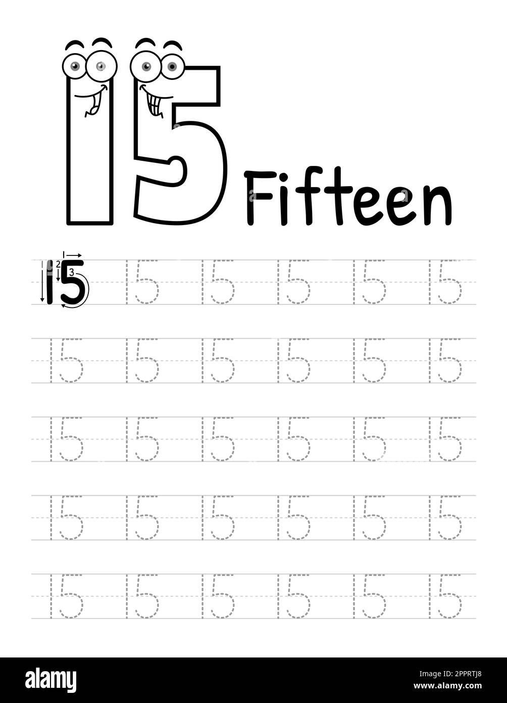 Number Tracing Book Interior For Kids. Children Writing Worksheet ...