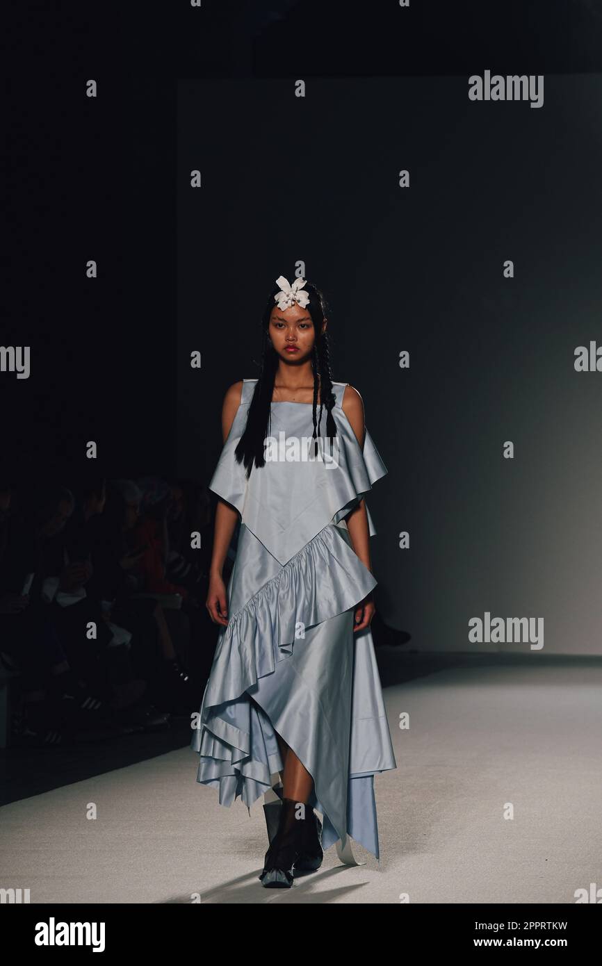 London, UK, 21st Apr 2023, Minju Kim showcases her fashion designs as ...
