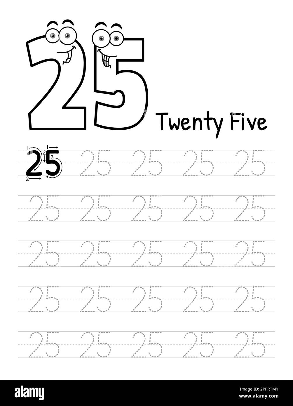 Number Tracing Book Interior For Kids. Children Writing Worksheet ...