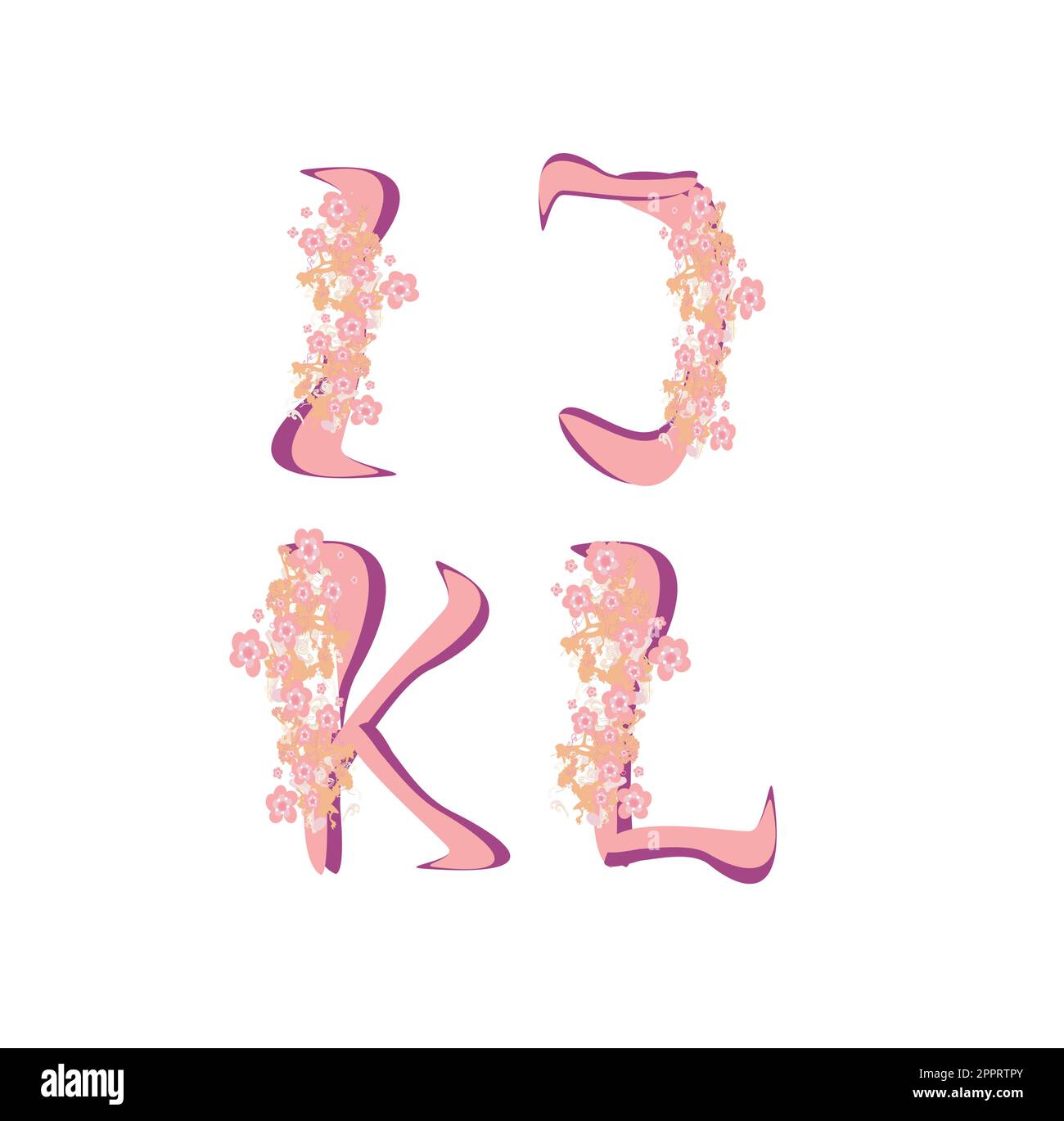 Spring alphabet with flowers letters i hi-res stock photography and ...