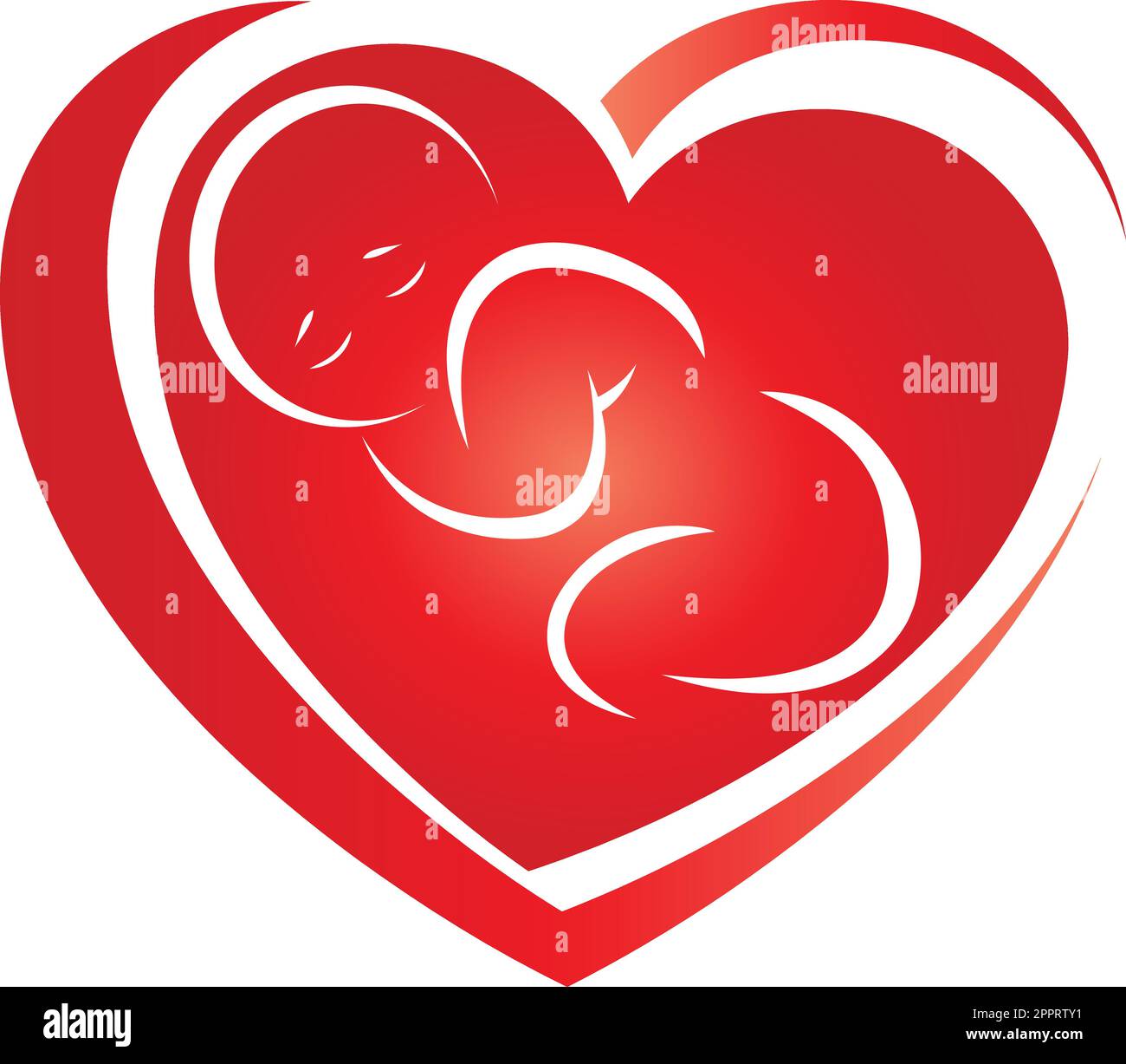 Baby and heart, toddler, child, midwife, pediatrician logo Stock Vector ...