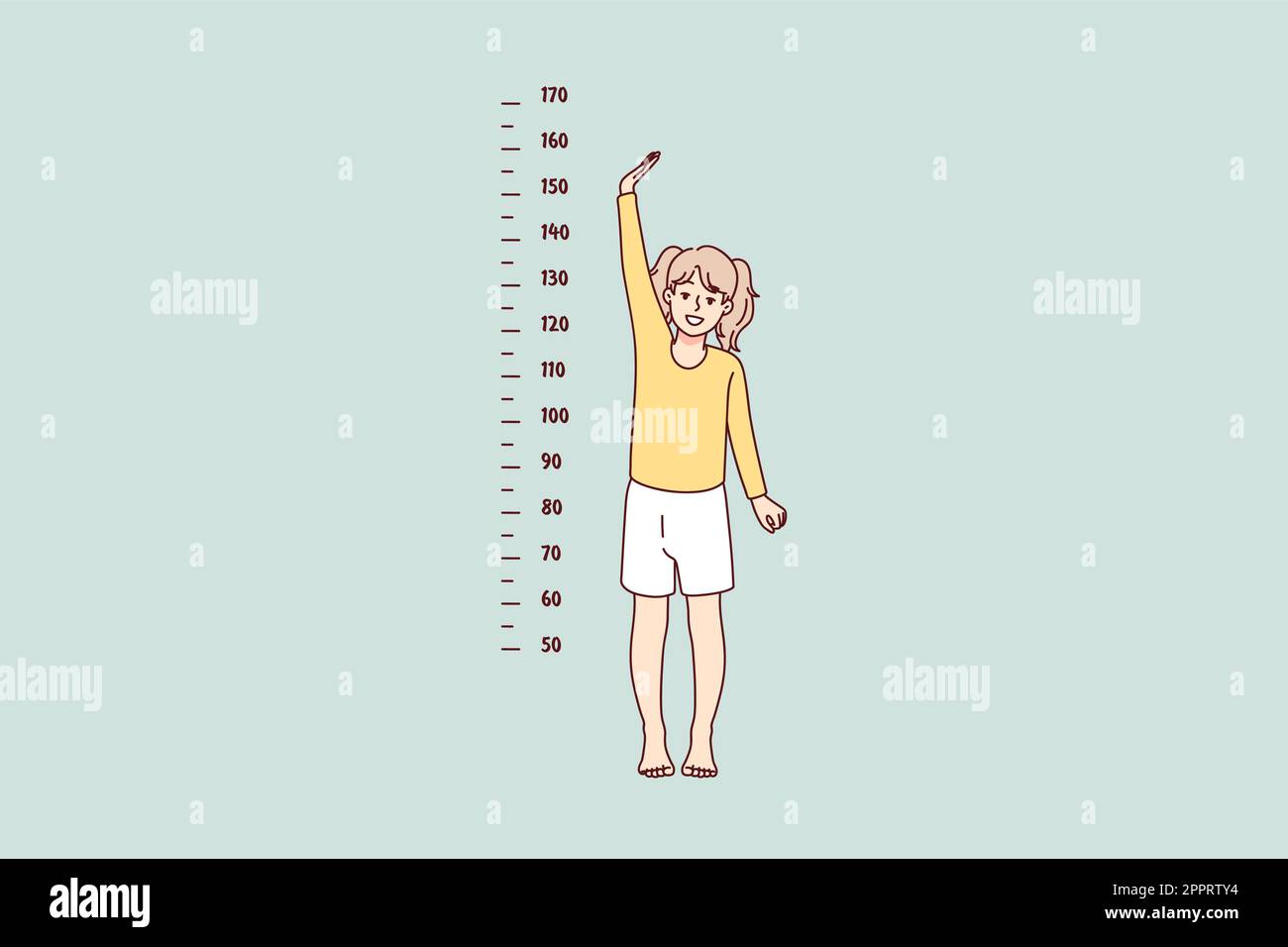Small girl show height on measurement Stock Vector Image & Art - Alamy