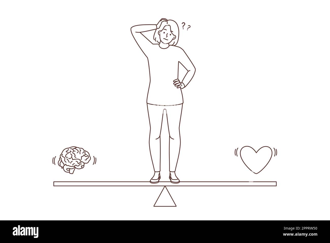 Confused woman choose between brain and heart Stock Vector Image & Art ... Confused woman choose between brain and heart Stock Vector Image & Art ...