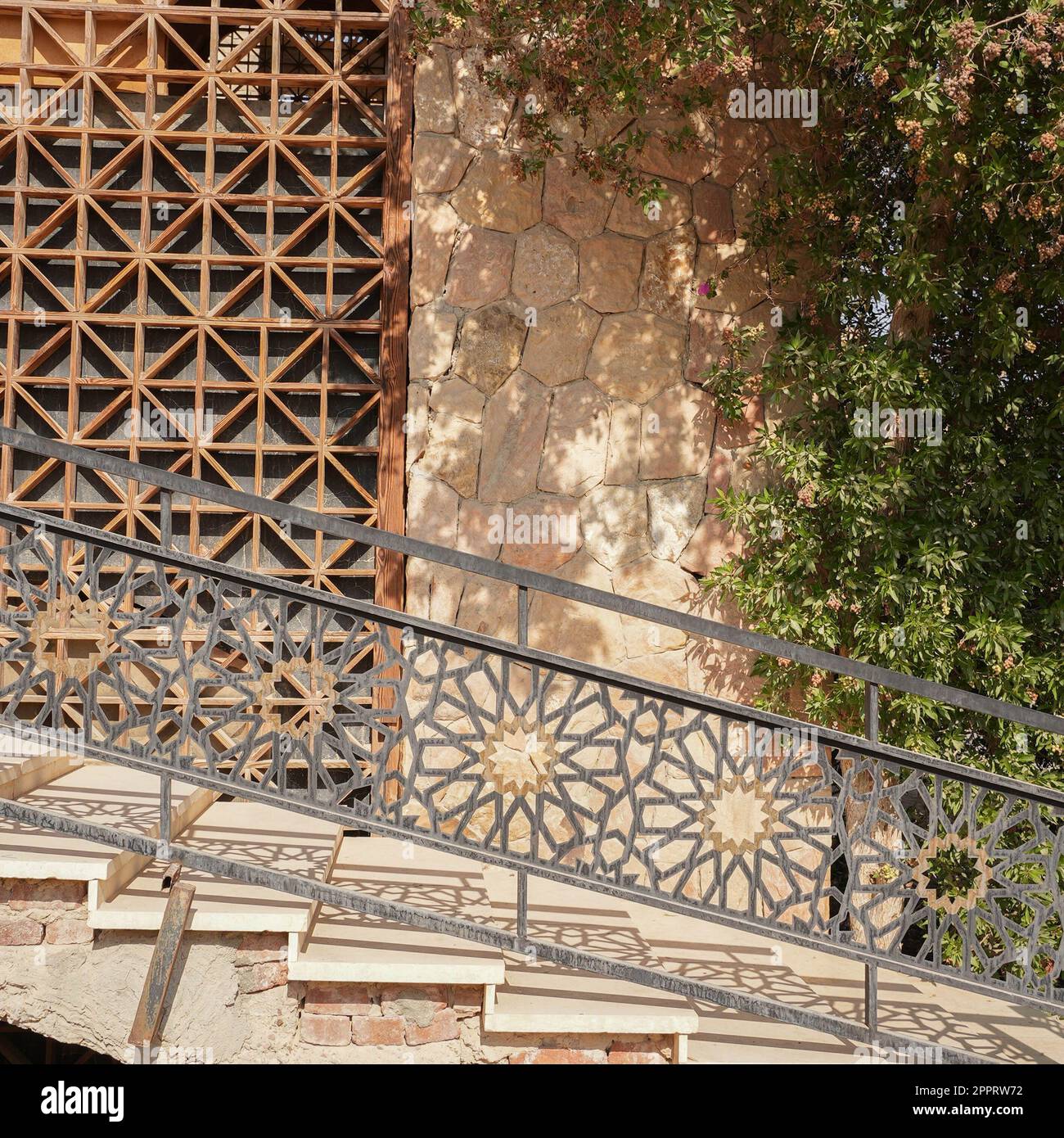 Stairs with confusing arabic architecture and design Stock Photo - Alamy