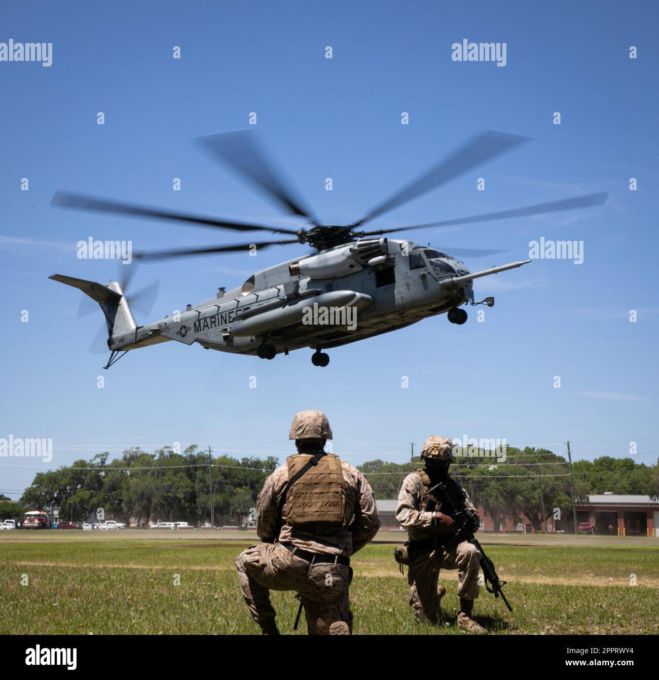 The Marine Air-Ground Task Force Demonstration Team displays the ...