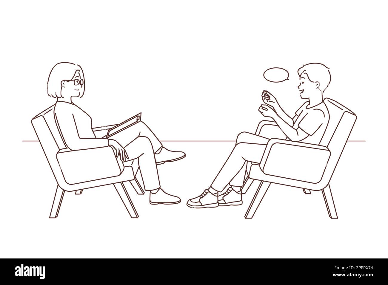 Psychiatrist talking patient mental Stock Vector Images - Alamy