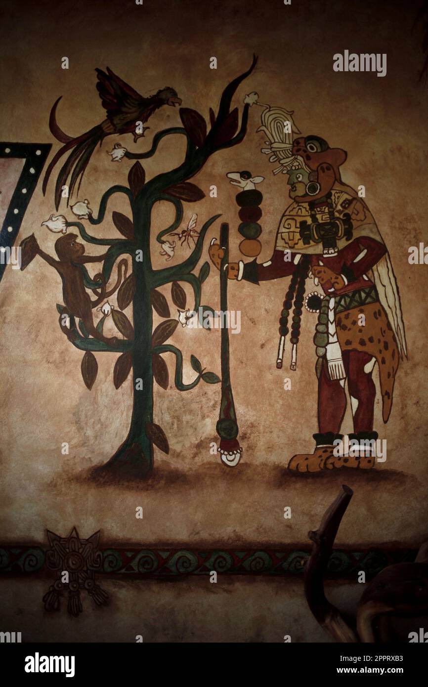 A reproduction of an old Olmec Codex painted by Carlos Feregrino ...