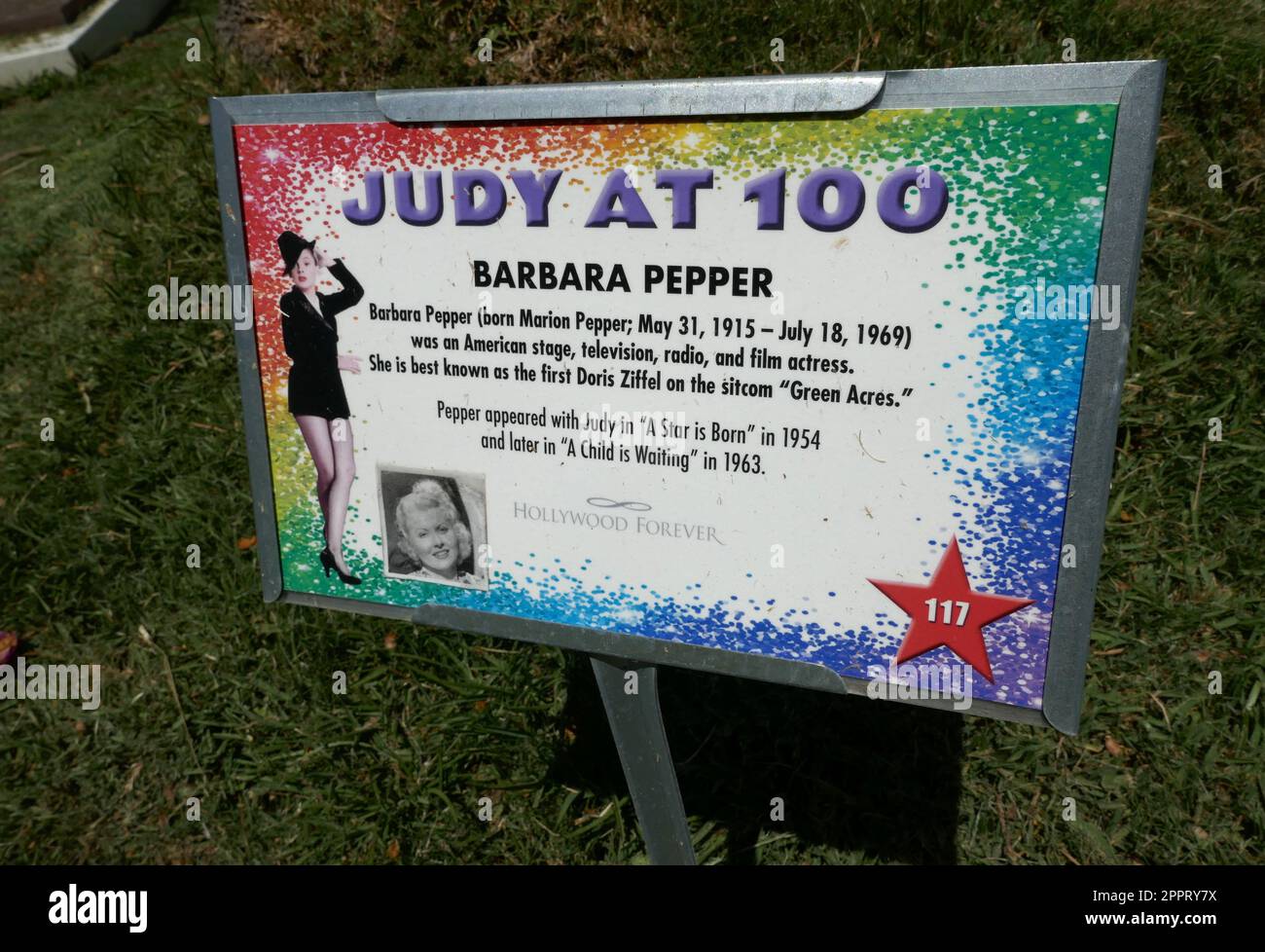 Los Angeles, California, USA 20th April 2023 Actress Barbara Pepper Grave at Hollywood Forever ...