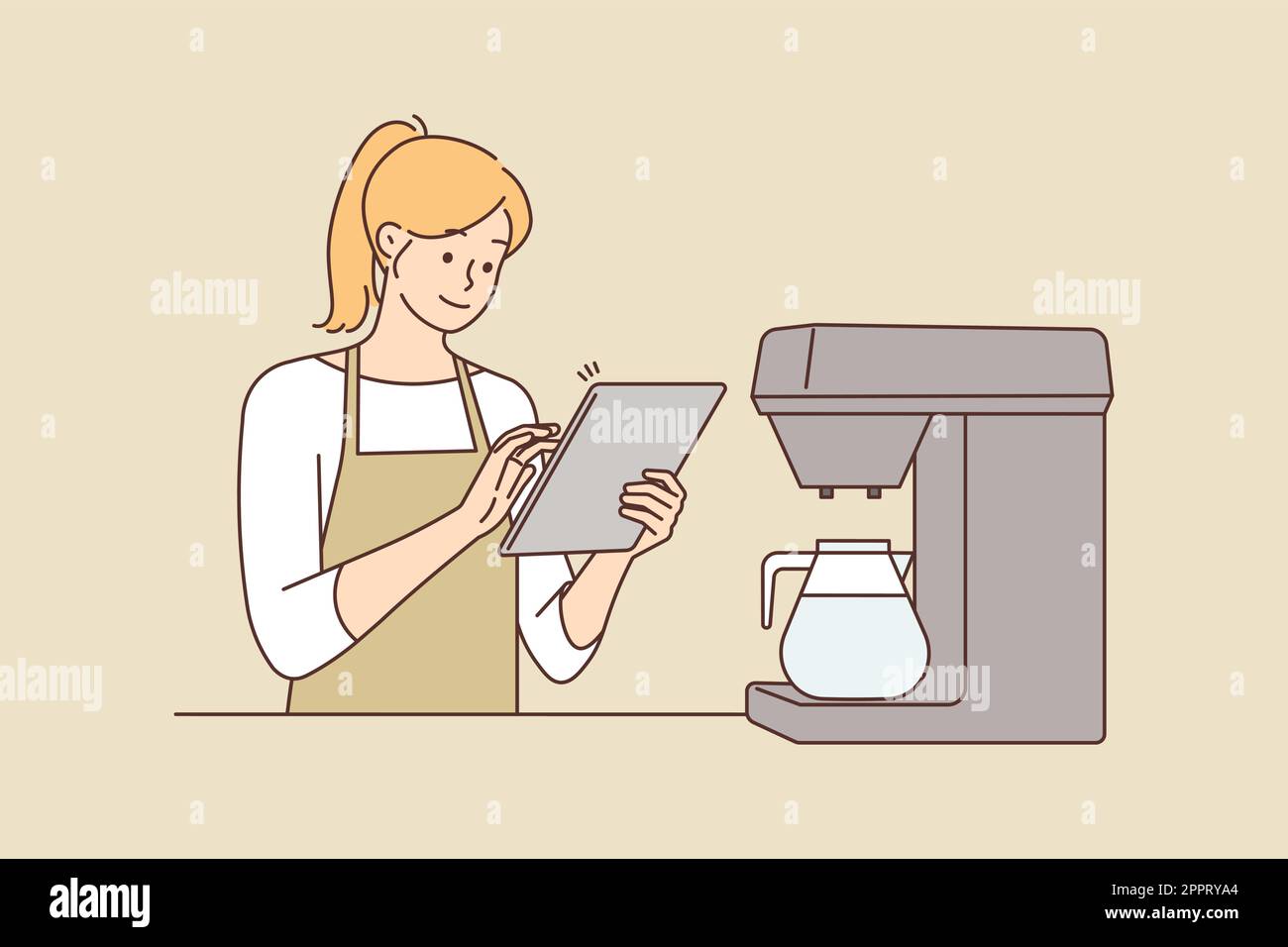 Counter waitress Stock Vector Images - Alamy