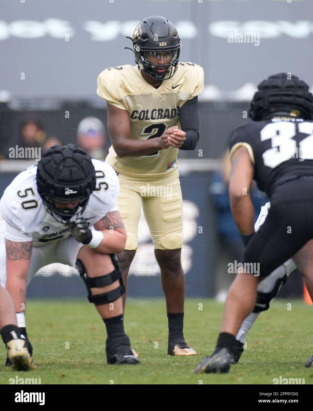 Colorado quarterback Shedeur Sanders (2) in the first half of the team ...