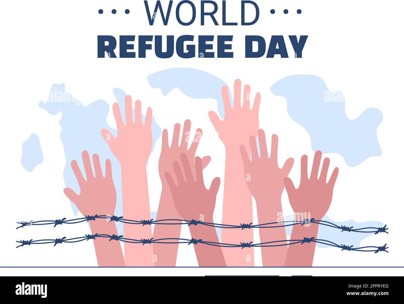 World Refugee Day Template Hand Drawn Cartoon Flat Illustration with ...