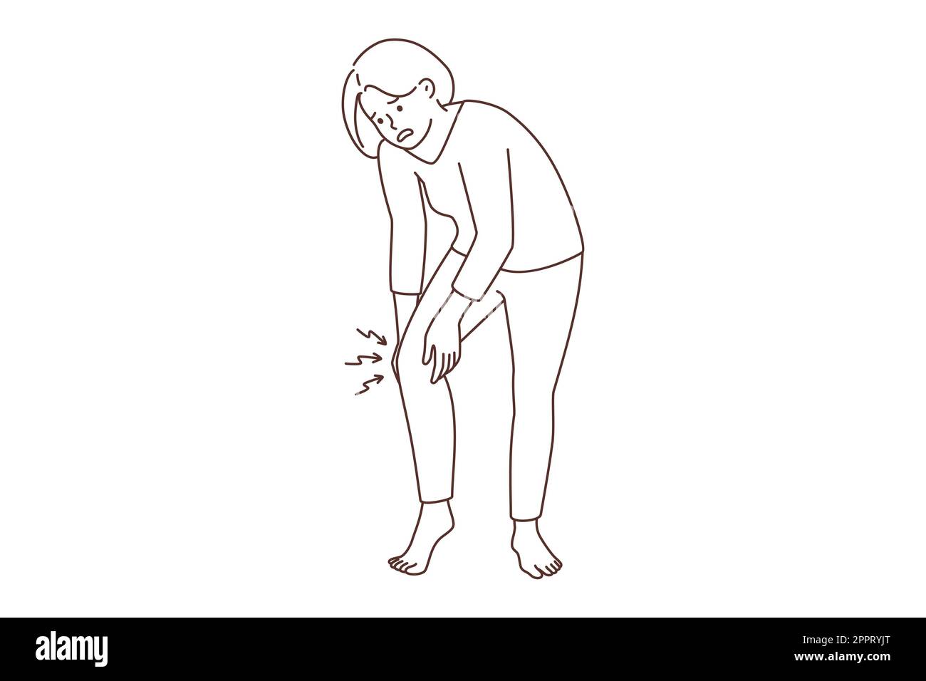 Unhealthy woman suffer from knee pain Stock Vector Image & Art - Alamy