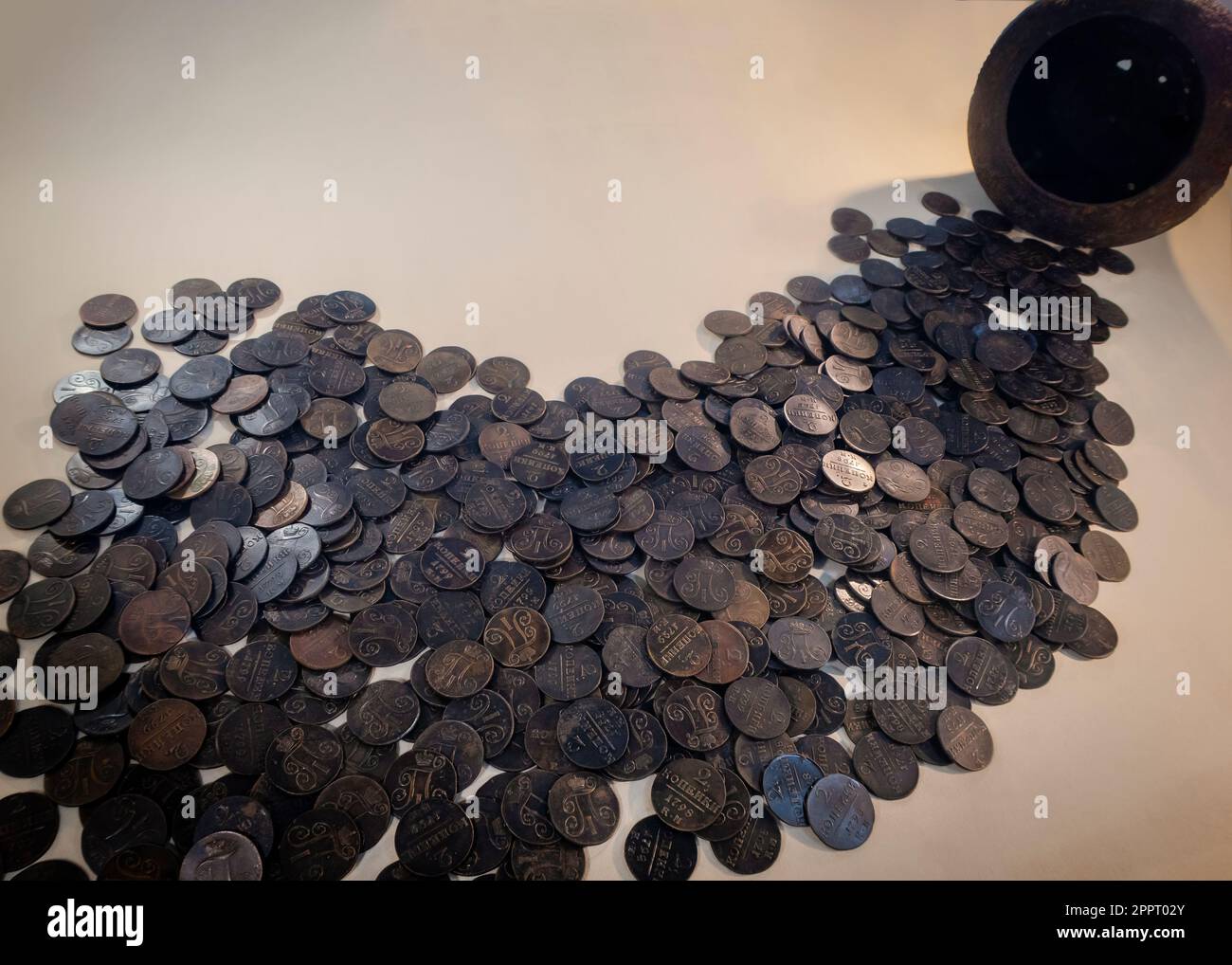 Treasure with copper coins of the 18th century of the Russian Empire ...