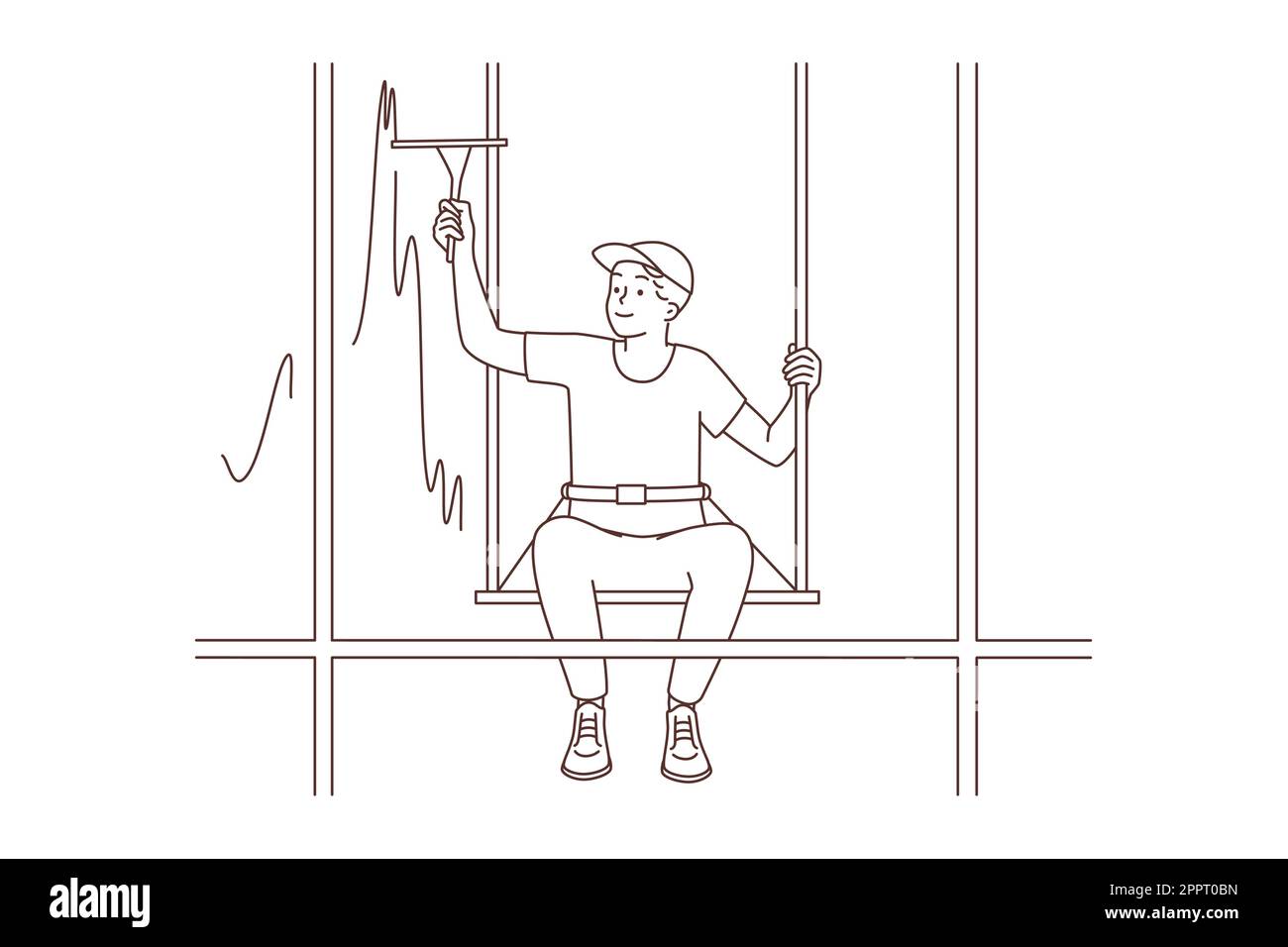 Window cleaner high Stock Vector Images - Alamy