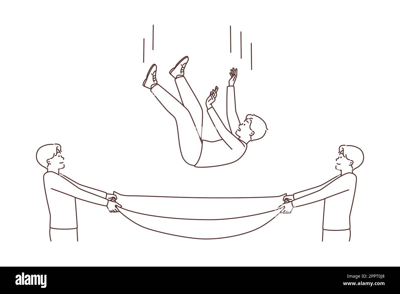 Men with cloth saving guy from falling Stock Vector Image & Art - Alamy