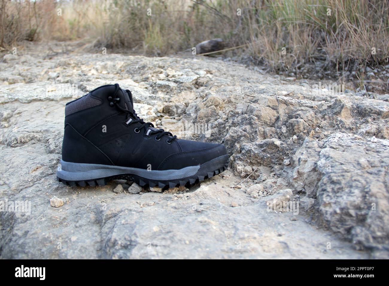 Hiking boots in the middle of the field walk, pose, play, explore ...