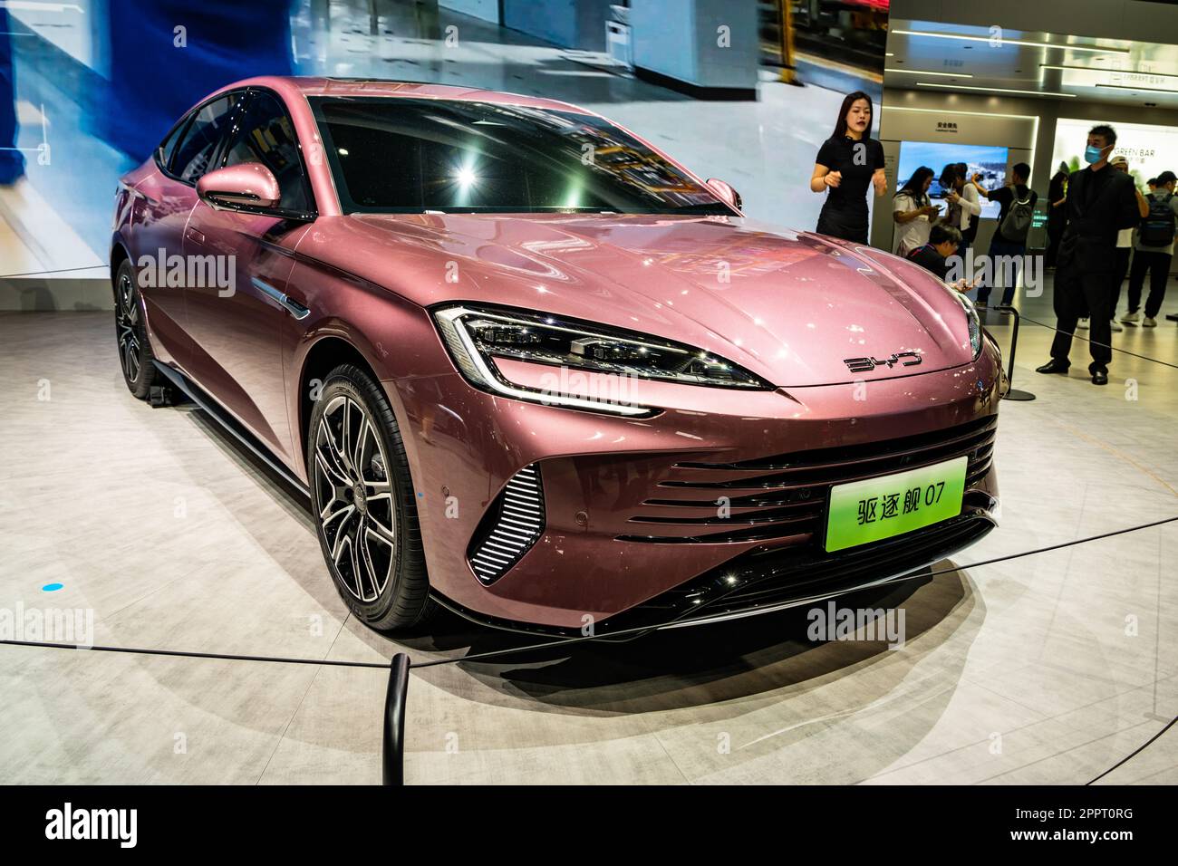 BYD Destroyer 07 PHEV car on display at the 2023 Shanghai Auto Show ...