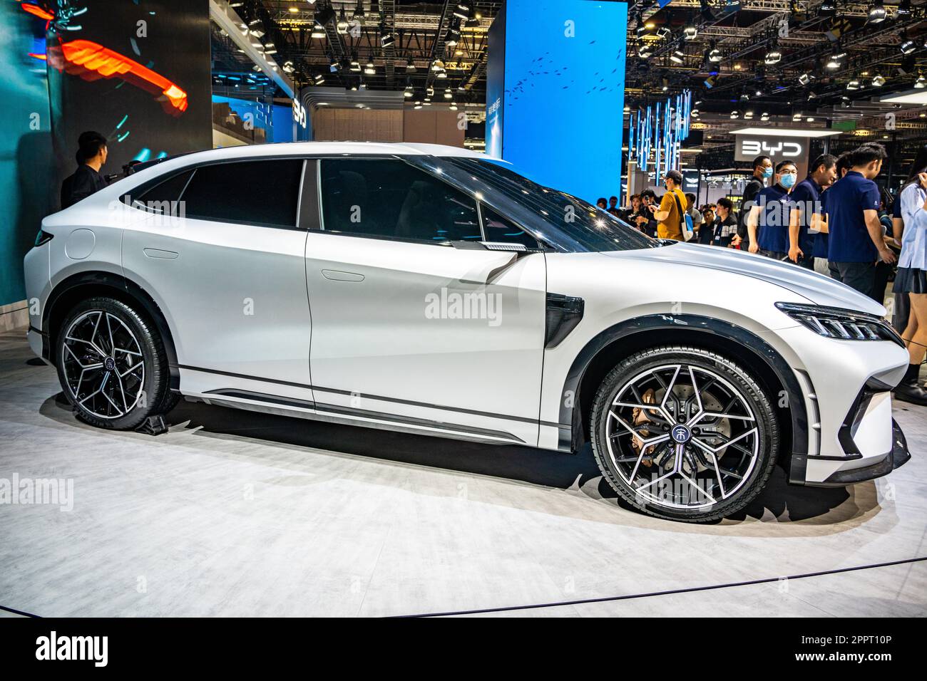 BYD Song L electric SUV on display at the 2023 Shanghai Auto Show Stock ...