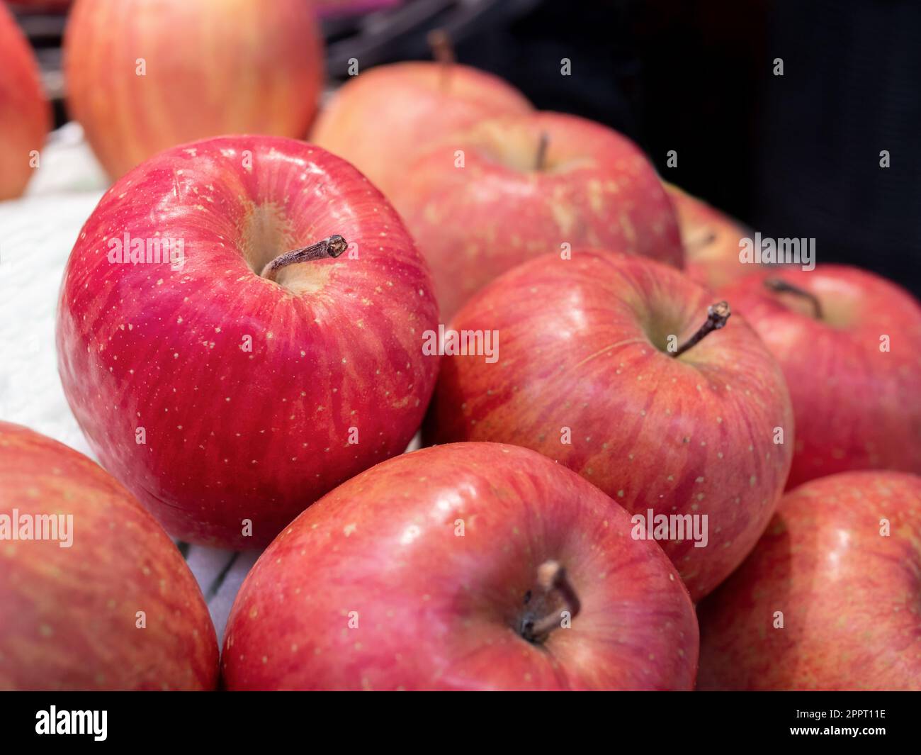 Red apples with packing foam net in super market Stock Photo - Alamy