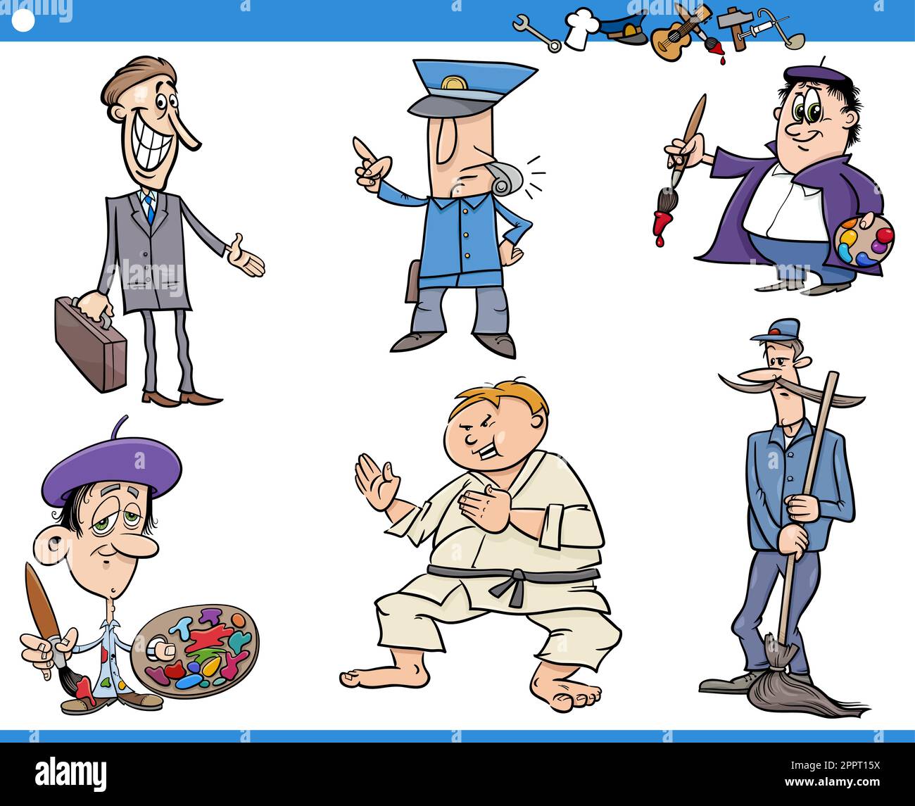 Cartoon people occupations characters set hi-res stock photography and ...