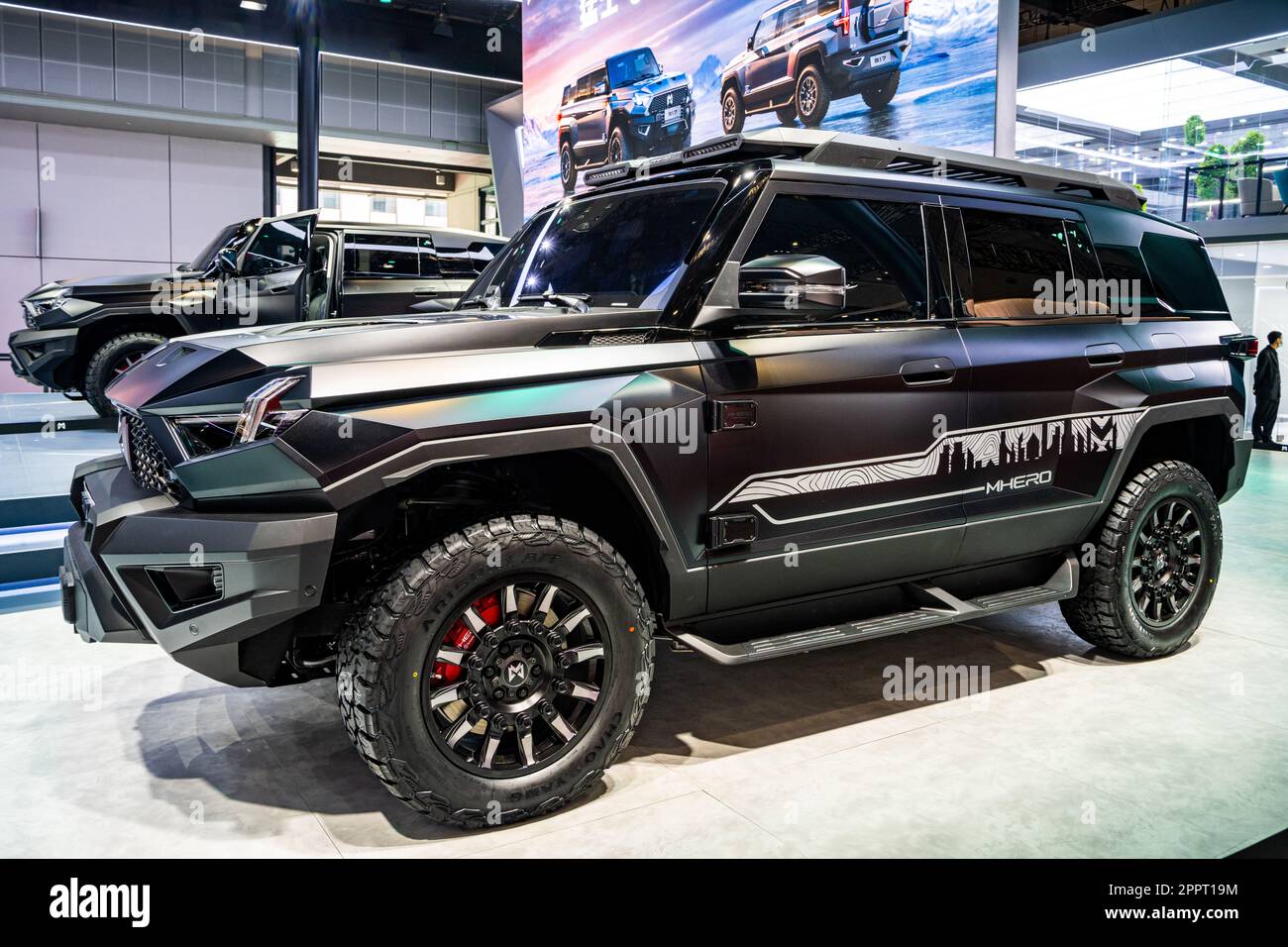 Mengshi M-Hero 917 electric SUV from Dongfeng on display at the 2023 Shanghai Auto Show Stock ...