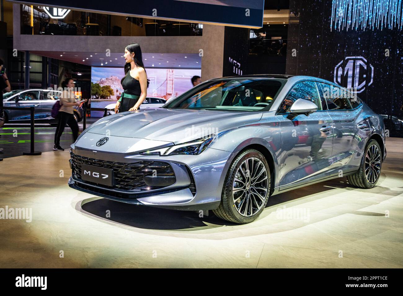 MG 7 sports sedan on display at the 2023 Shanghai Auto Show Stock Photo - Alamy