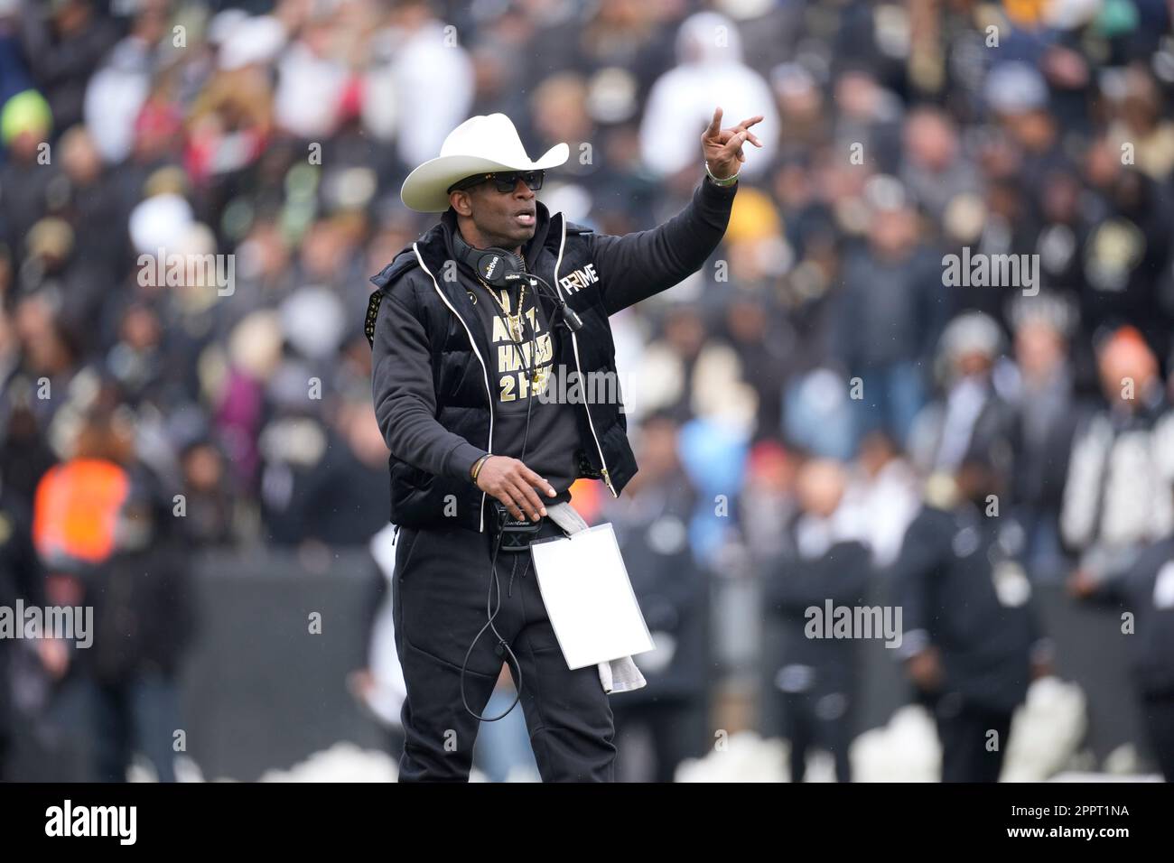 Colorado head coach Deion Sanders in the first half of the team's ...