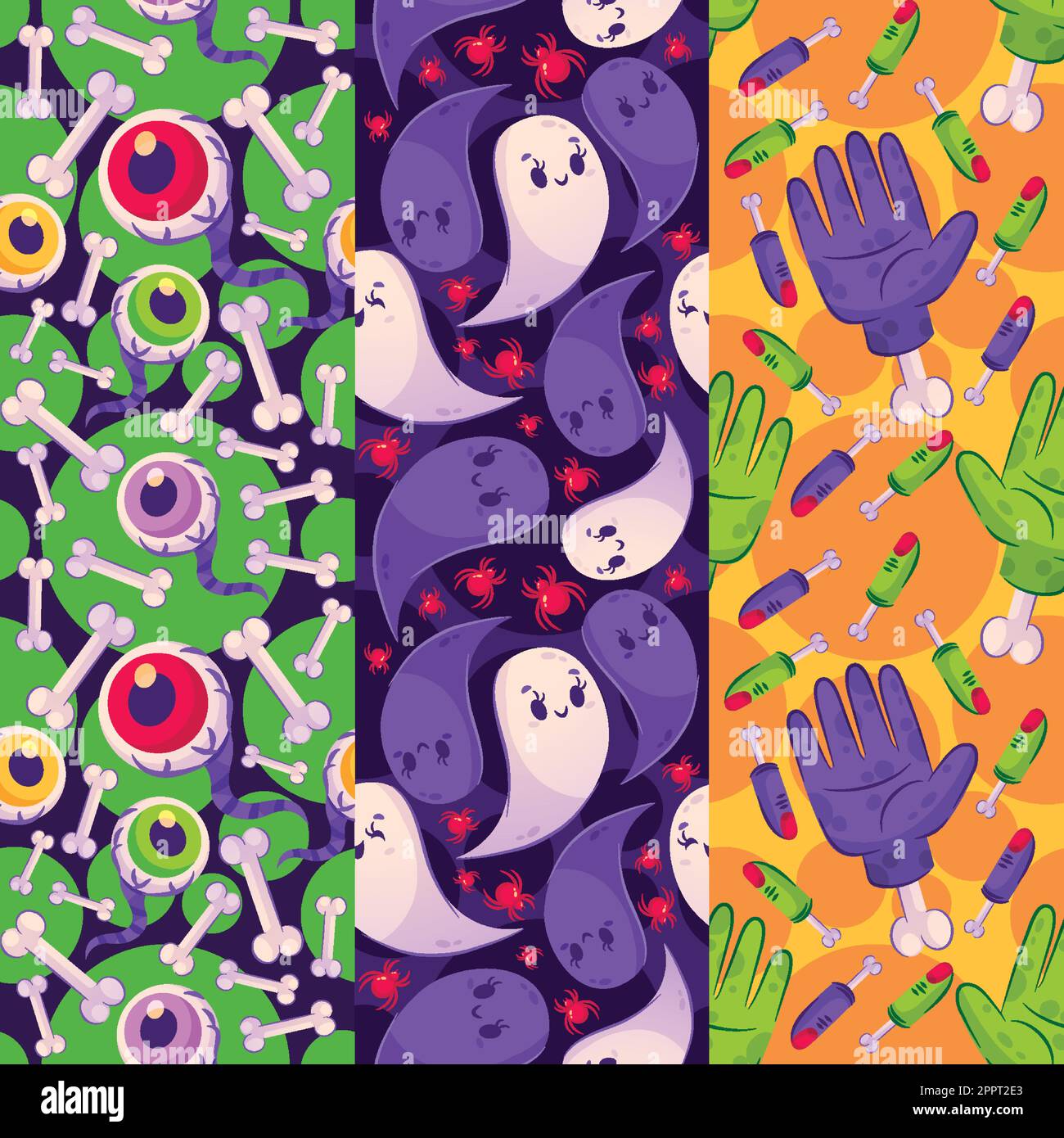 Hand-drawn halloween patterns theme Stock Vector Image & Art - Alamy