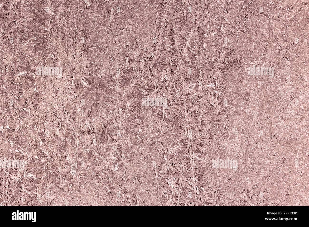 Macro abstract background of an ice frosted glass window pane with ...