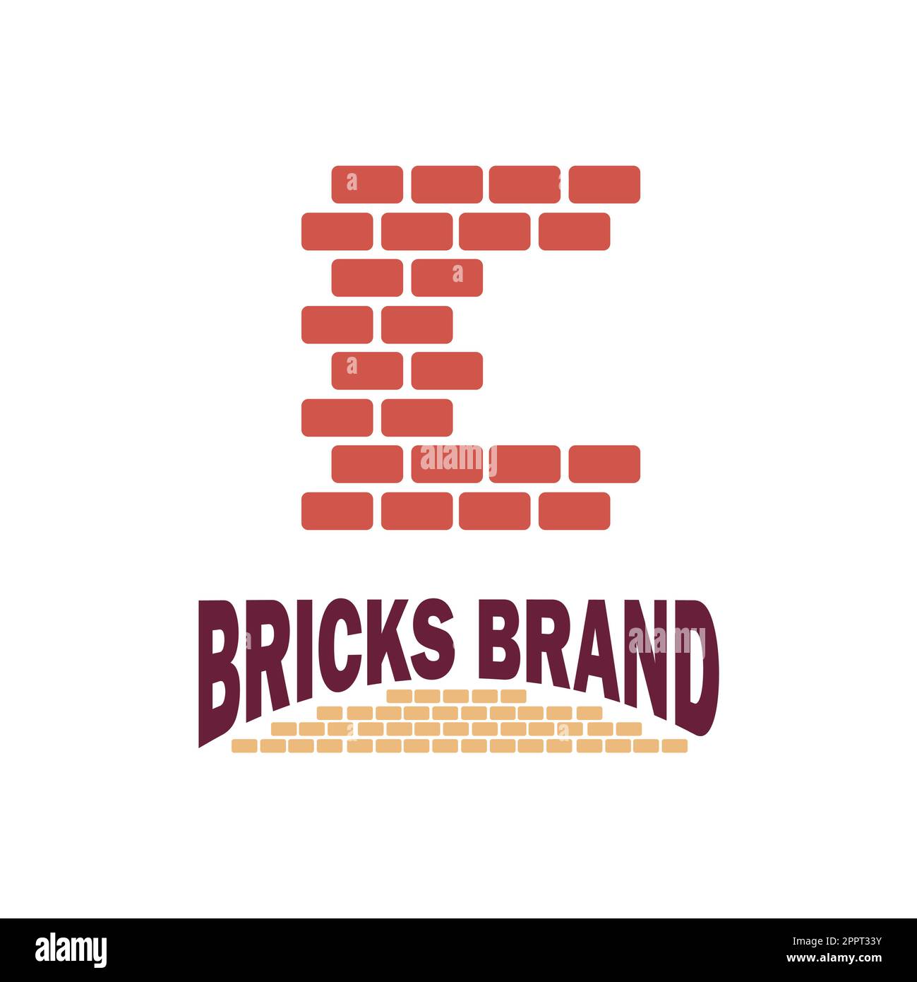Brick Company Logo Vector Sign Initial Letter C Stock Vector Image ...