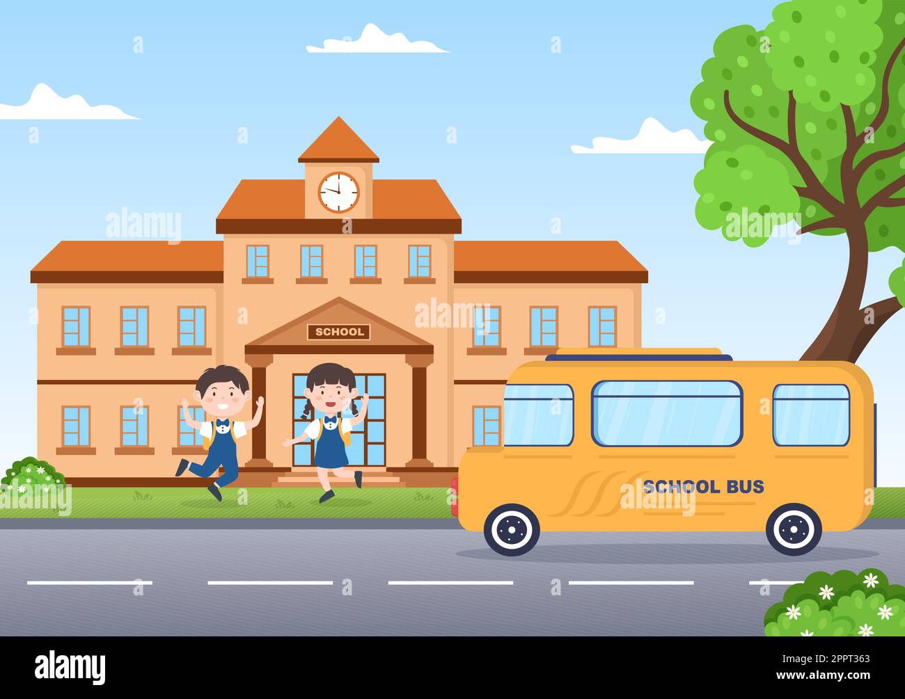 Students Leave School Building After Class or Program and Back to Home ...