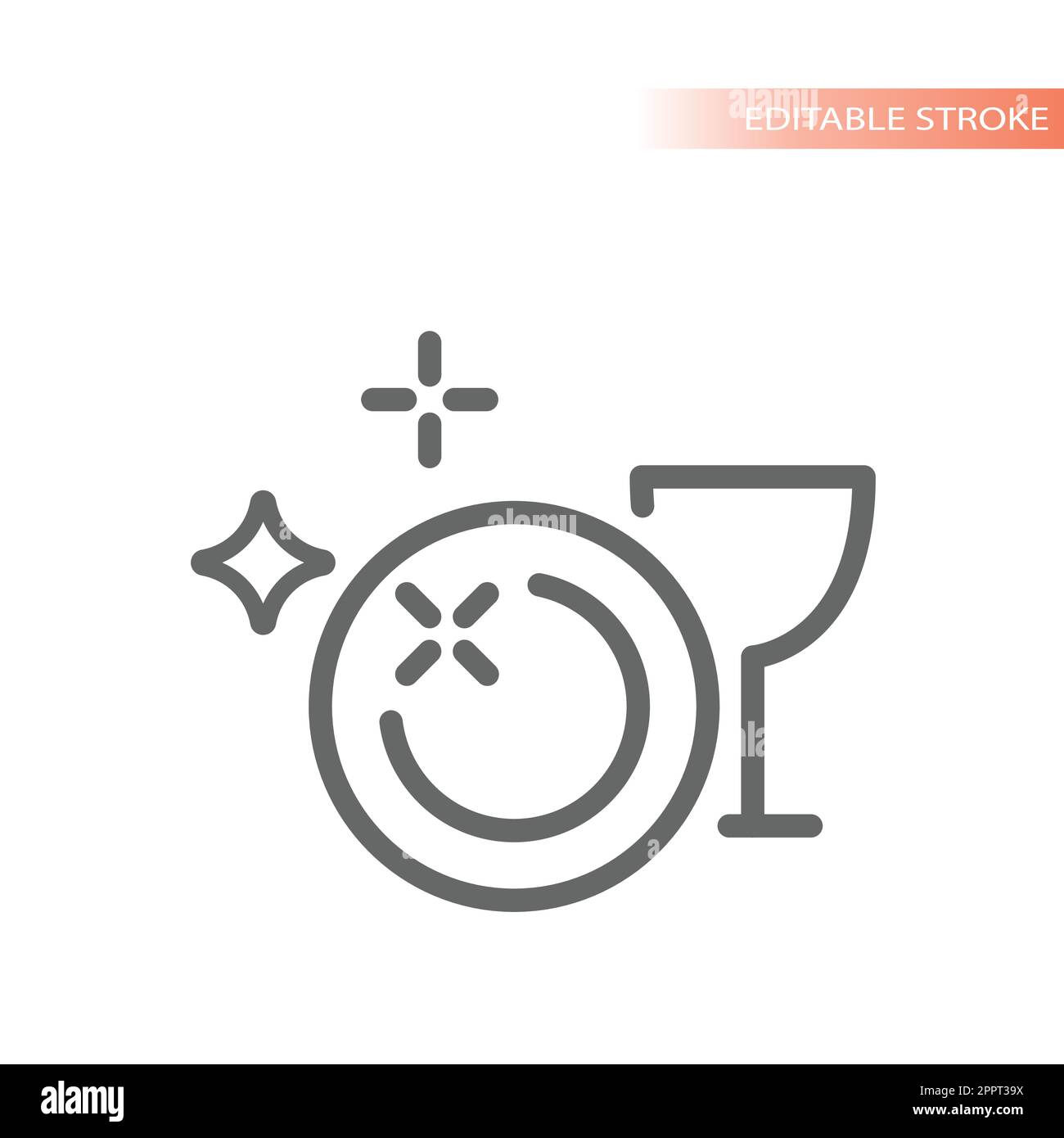 Shiny and clean dishes line vector icon Stock Vector Image & Art - Alamy