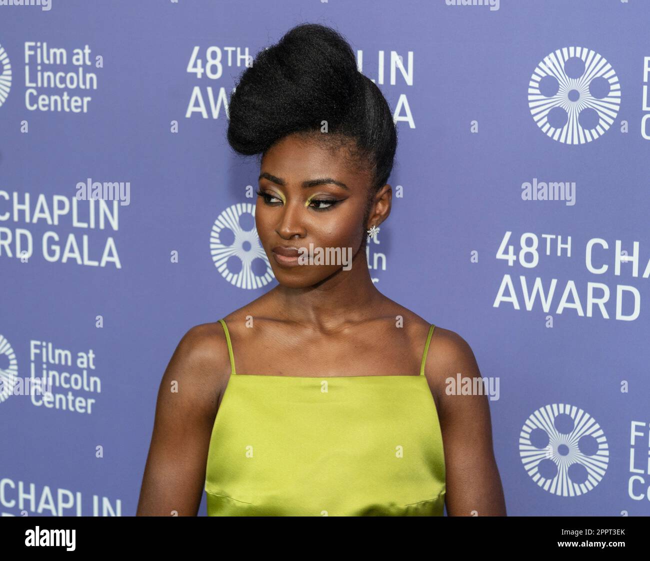 Jayme Lawson wearing dress by Prada attends the 48th Chaplin Award Gala ...