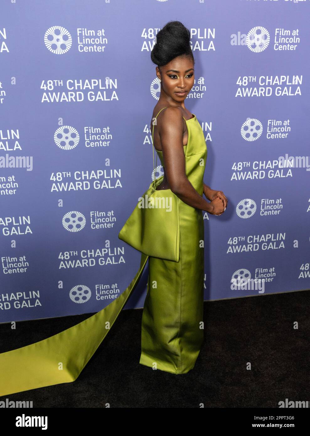Jayme Lawson wearing dress by Prada attends the 48th Chaplin Award Gala ...
