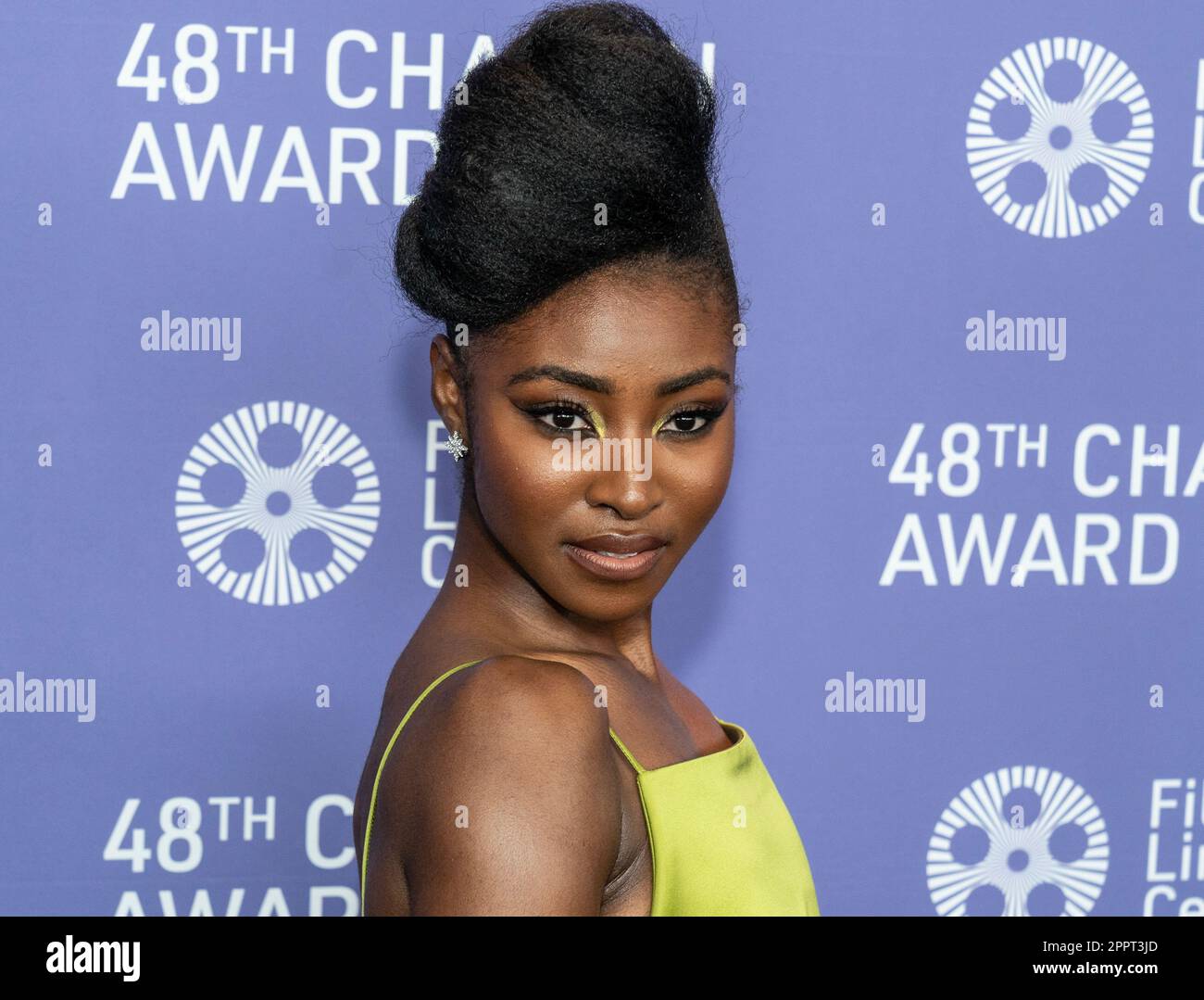 Jayme Lawson wearing dress by Prada attends the 48th Chaplin Award Gala ...