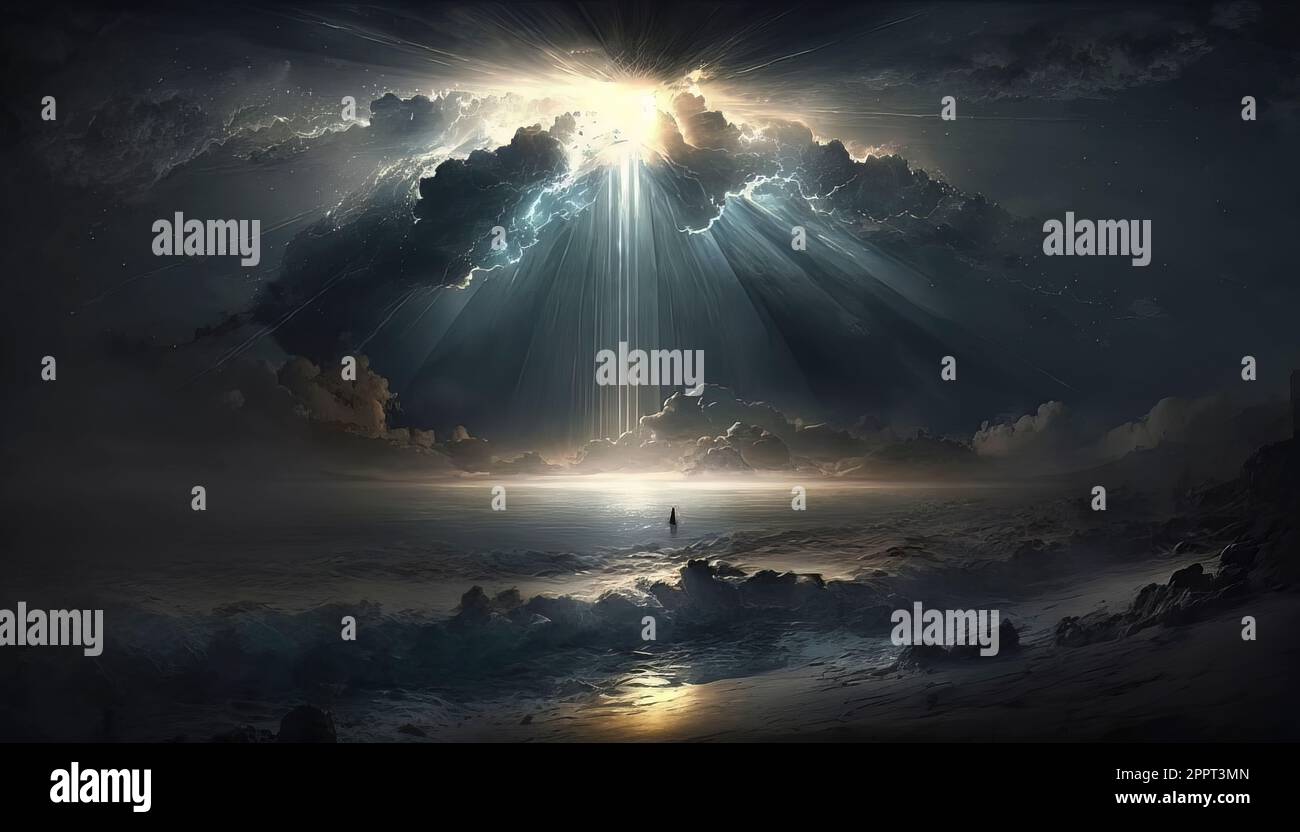 Genesis. In the beginning, God created the heavens and the earth Stock ...