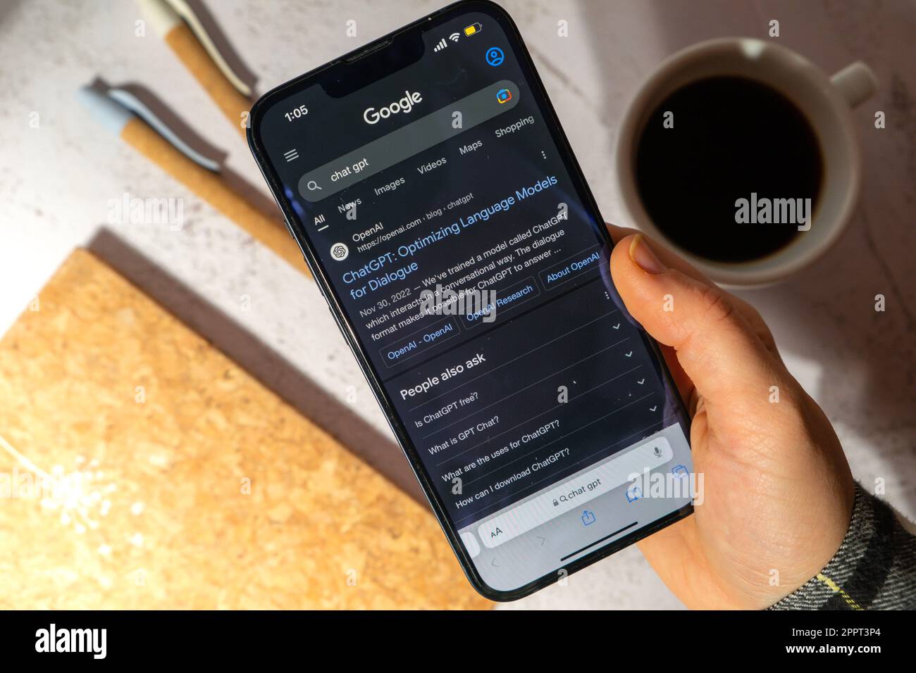 Hand holding phone open ai chatgpt hi-res stock photography and images ...