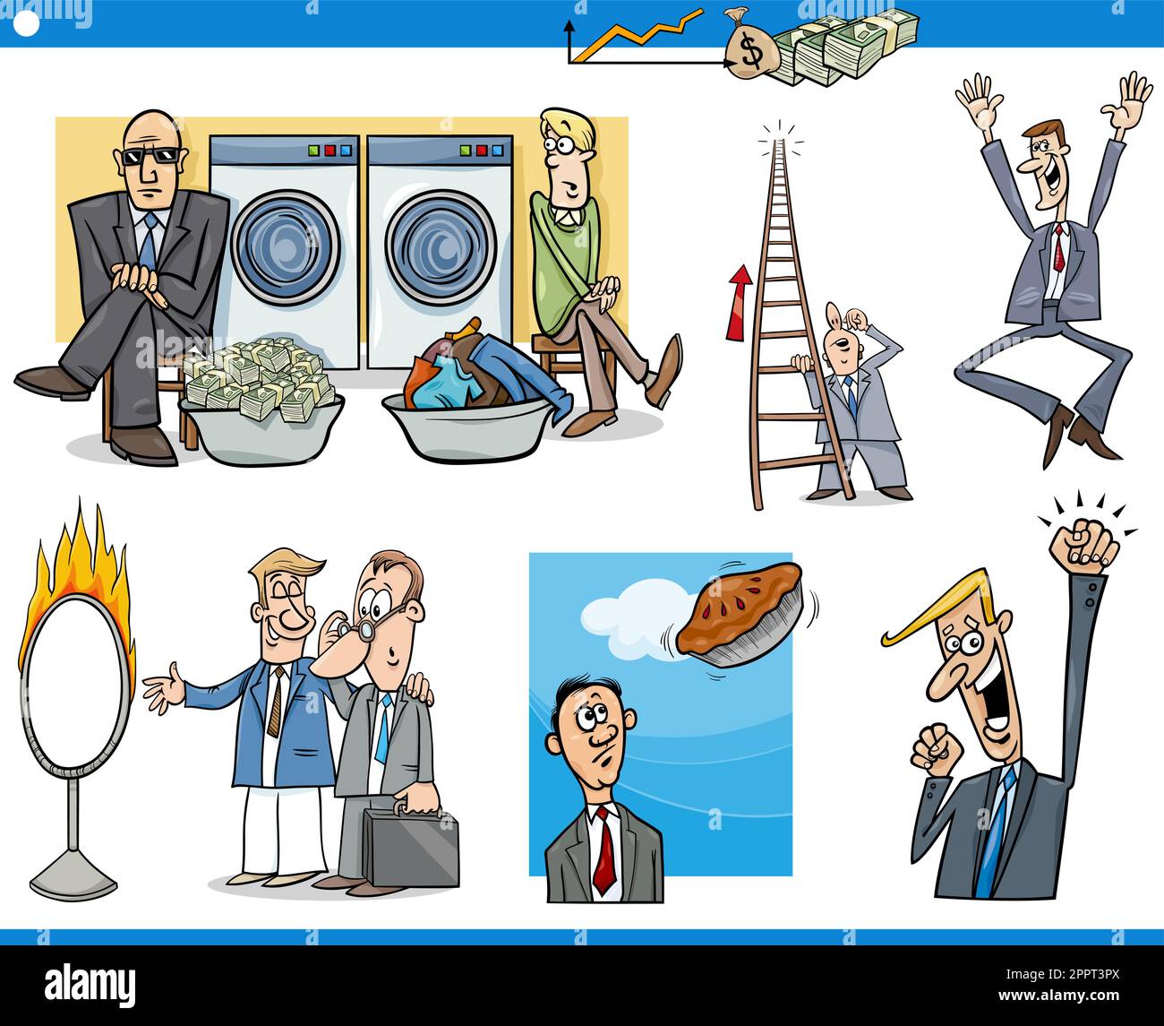 cartoon business concepts and people characters set Stock Vector Image ...