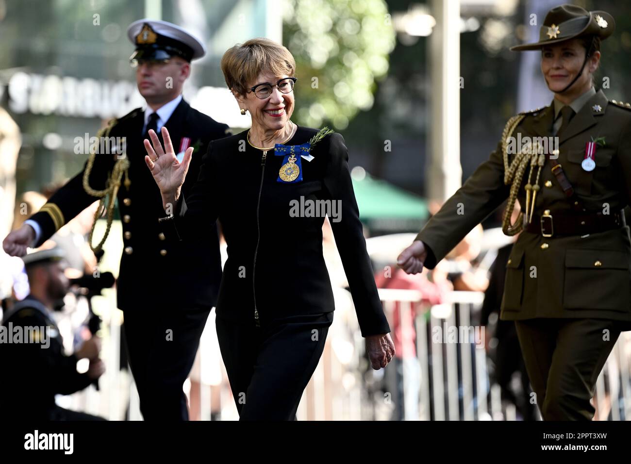 NSW Governor Margaret Beazley leads the ANZAC Day March in Sydney ...