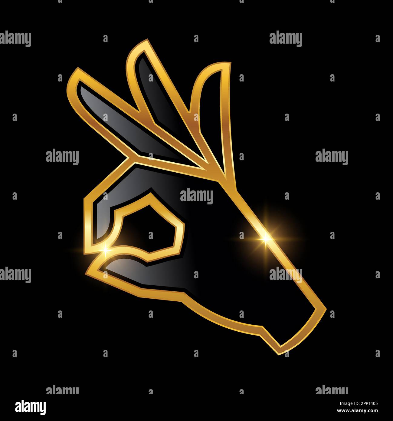 Golden OK Hand Sign Vector Illustration Stock Vector Image & Art - Alamy