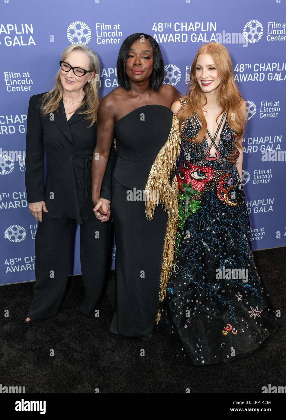 Meryl Streep, Viola Davis and Jessica Chastain attend the 48th Chaplin ...