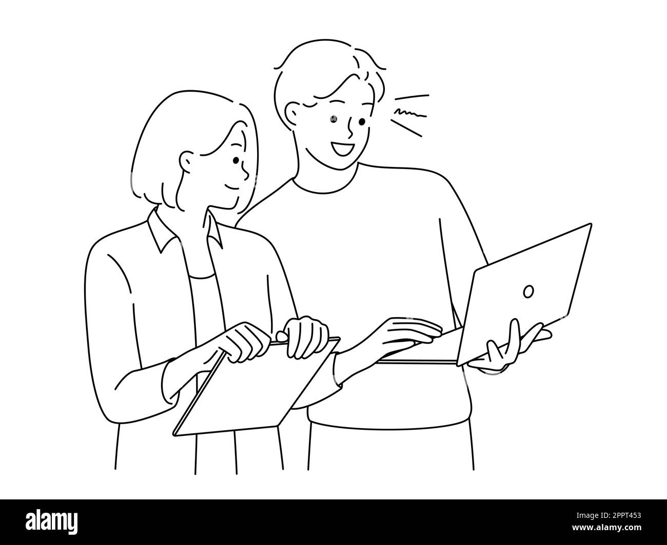 Diverse person on laptop Stock Vector Images - Alamy