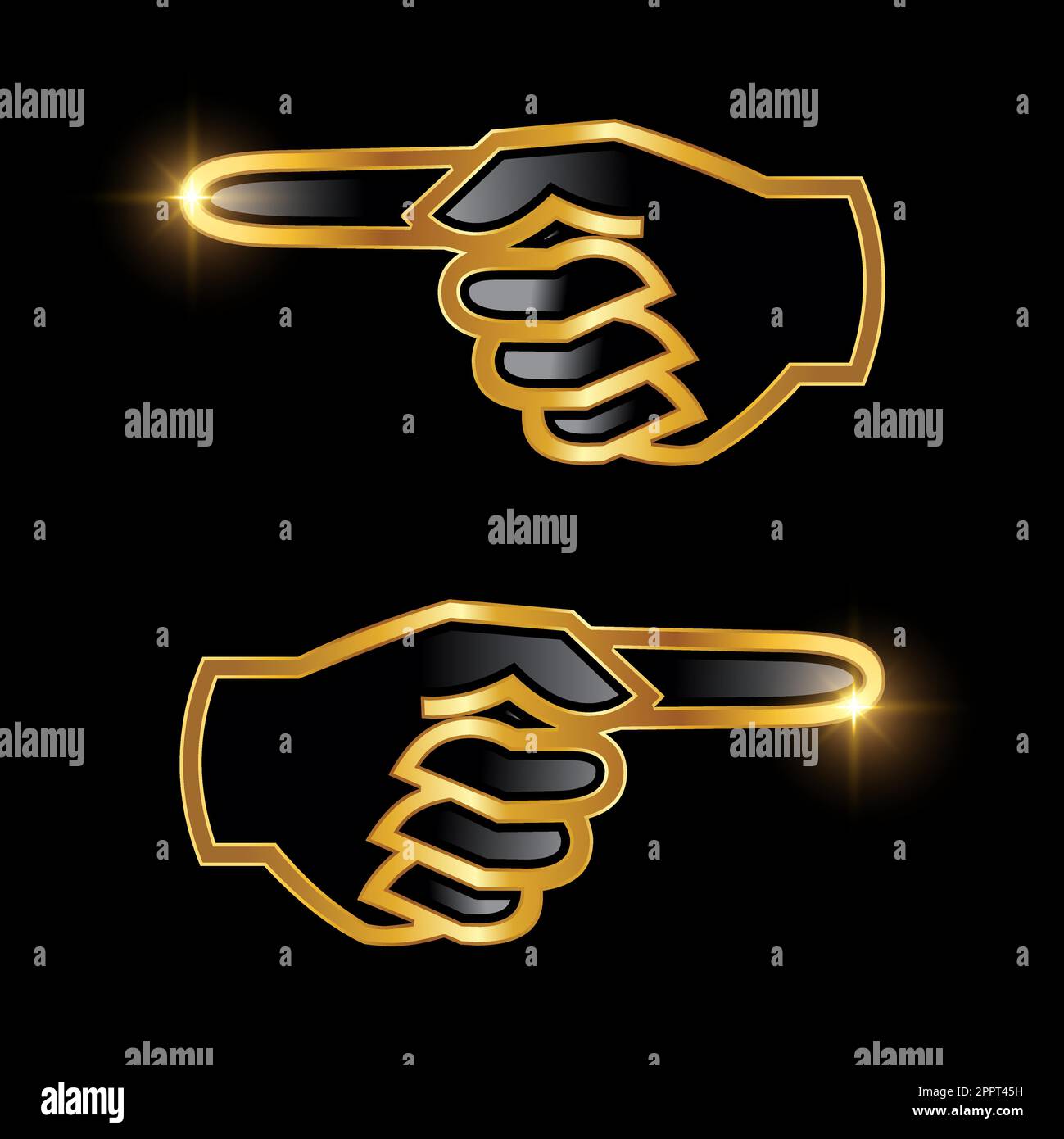 Golden Pointing Finger Hand Sign Stock Vector Image & Art - Alamy