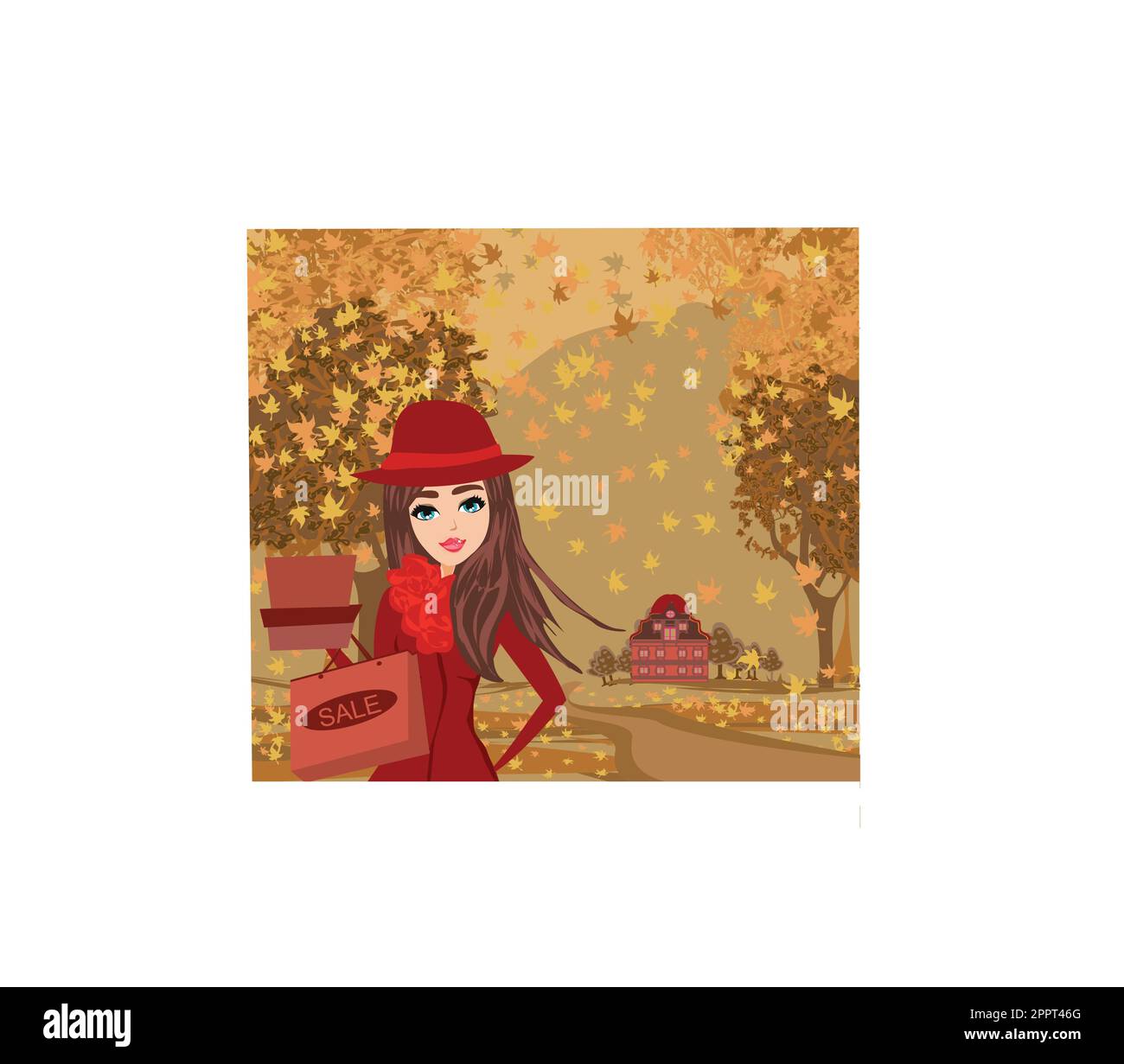 Fashion woman on autumn Stock Vector Images - Alamy