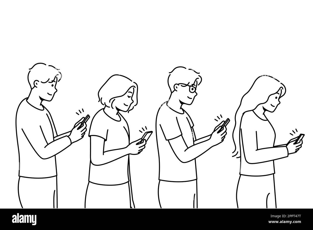 People addicted smartphones social Cut Out Stock Images & Pictures - Alamy