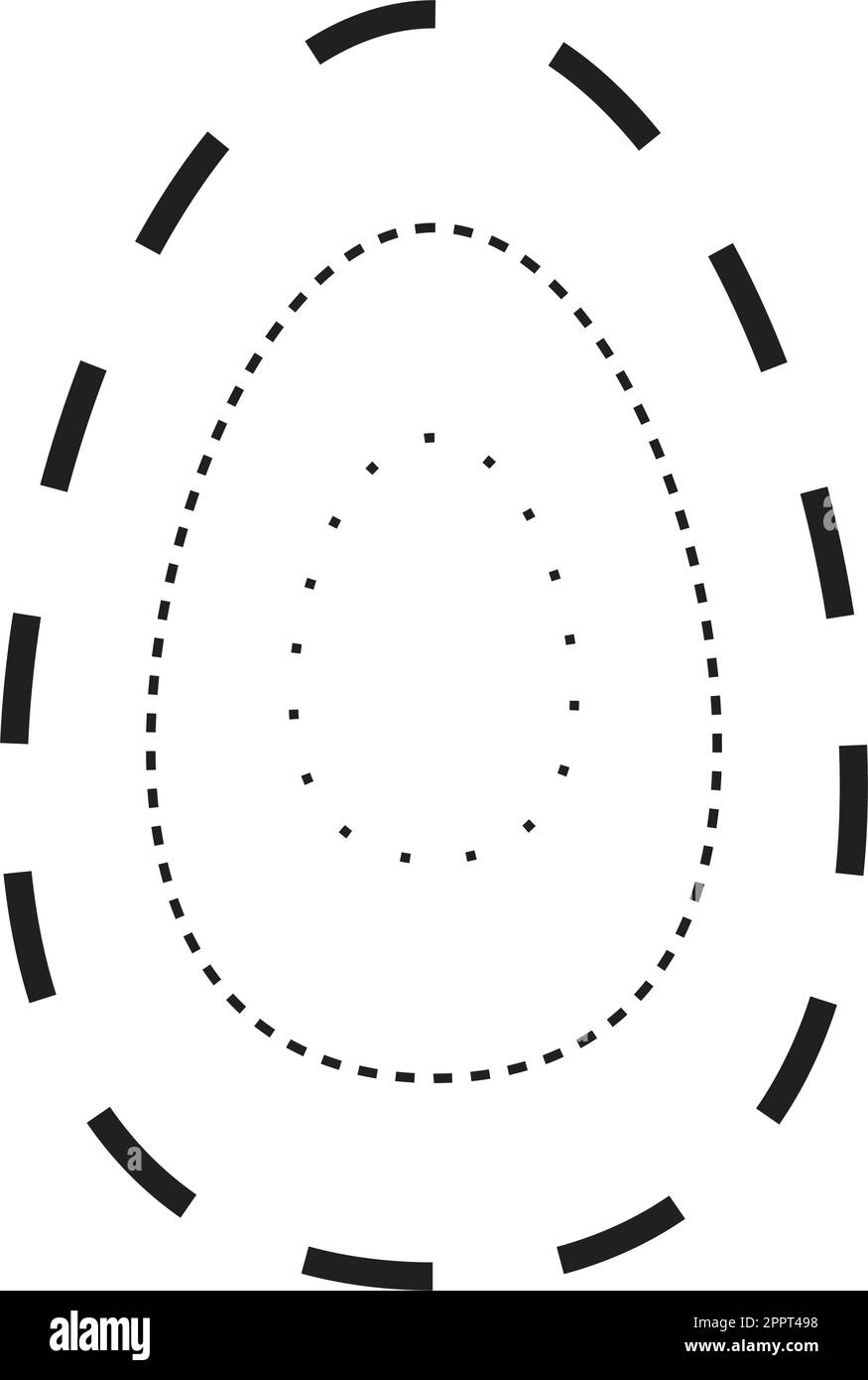 Tracing oval shape symbol, dashed and dotted broken line element for ...