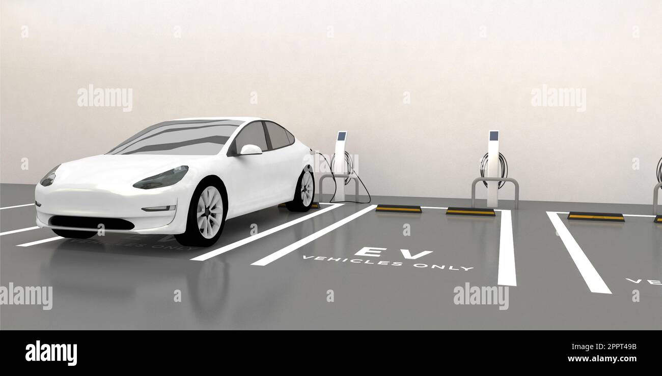 EV Charging station 3d graphic Stock Photo - Alamy