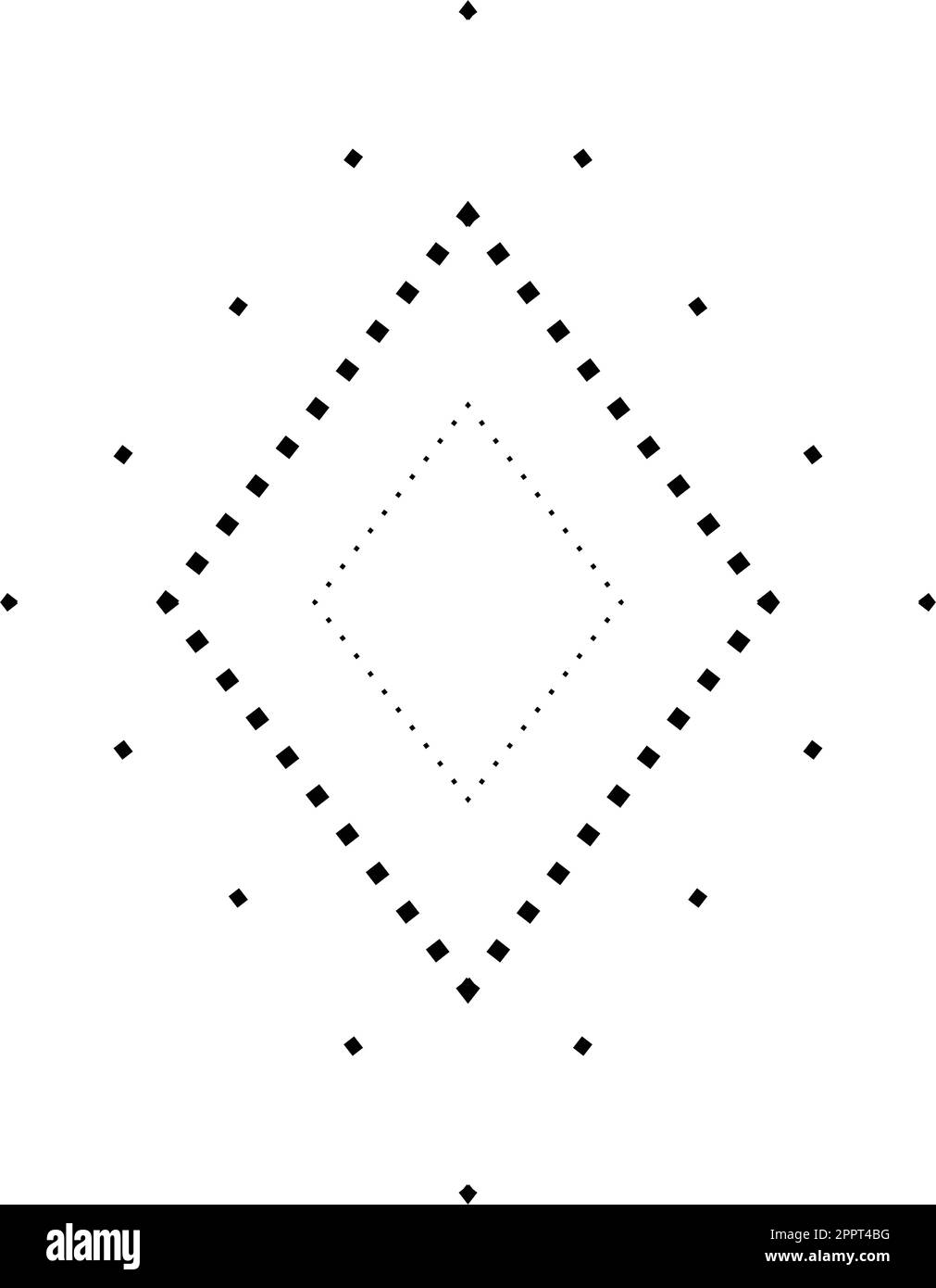 Tracing rhombus shape symbol, dashed and dotted broken line element for ...