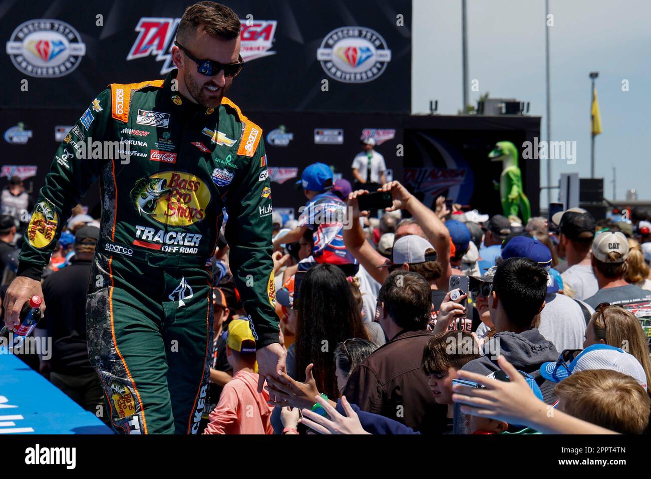 Austin Dillon greets fans before a NASCAR Cup Series auto race at ...