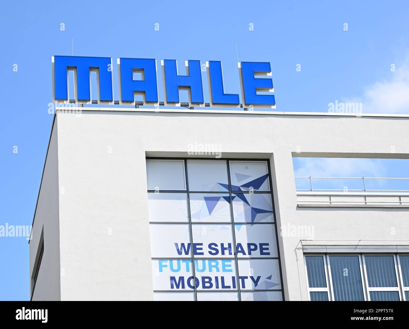 Stuttgart, Germany. 21st Apr, 2023. The logo of the automotive supplier Mahle on a building at ...